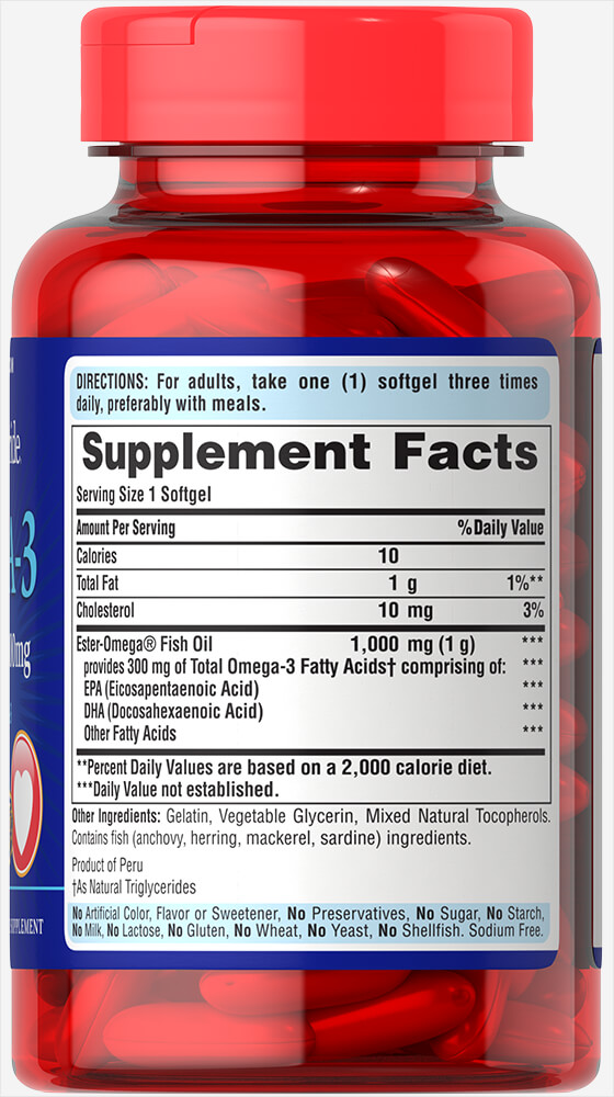 Puritan's Pride Omega-3 Fish Oil 1000 mg 100 softgels купити, ціни в Львові. Києві та Україні ...