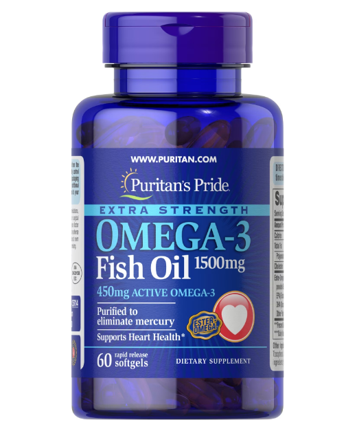 Puritan's pride omega-3 fish oil (extra strength) 1500 mg 60 softgels ...