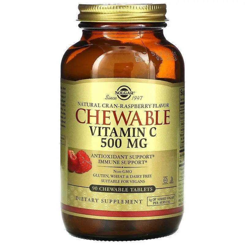 Solgar chewable vitamin c 500 mg 90 tabs cran-raszberry купити, ціна в ...