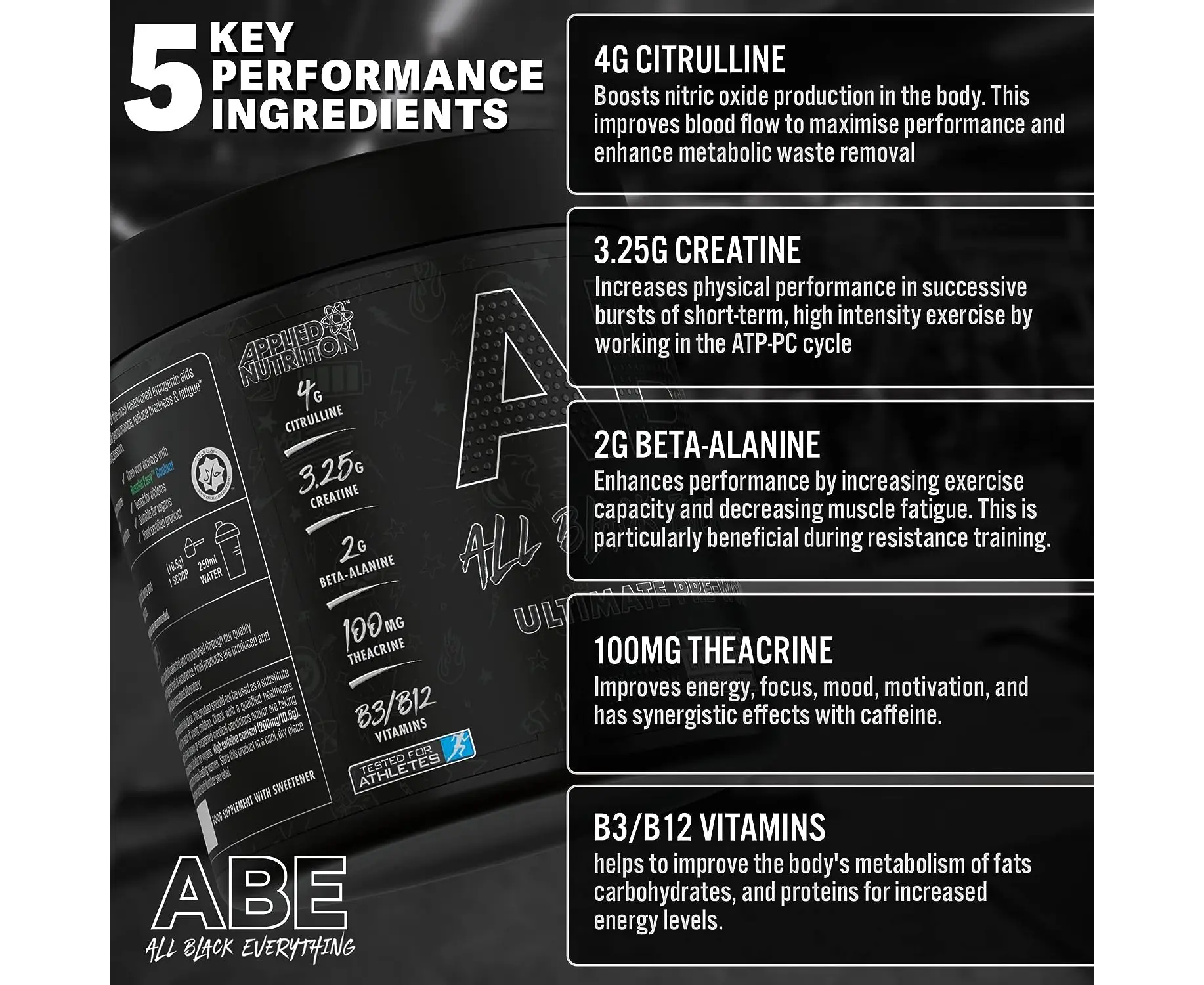 Applied nutrition abe - all black everything 375 g купить Киев и ...