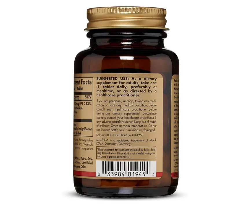 Solgar folate 1,333 mcg dfe (800 mcg folate acid) 100 tabs купить Киев ...